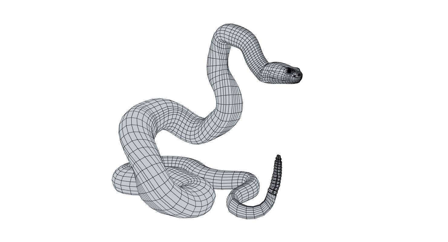 Eastern Diamondback Rattlesnake Animated - 3D Model by Dibia Digital