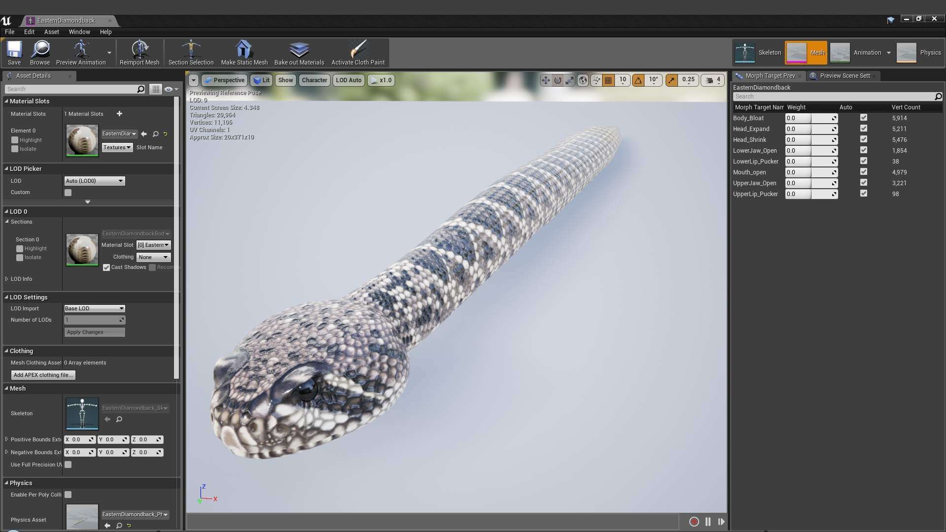 Eastern Diamondback Rattlesnake Animated - 3D Model by Dibia Digital