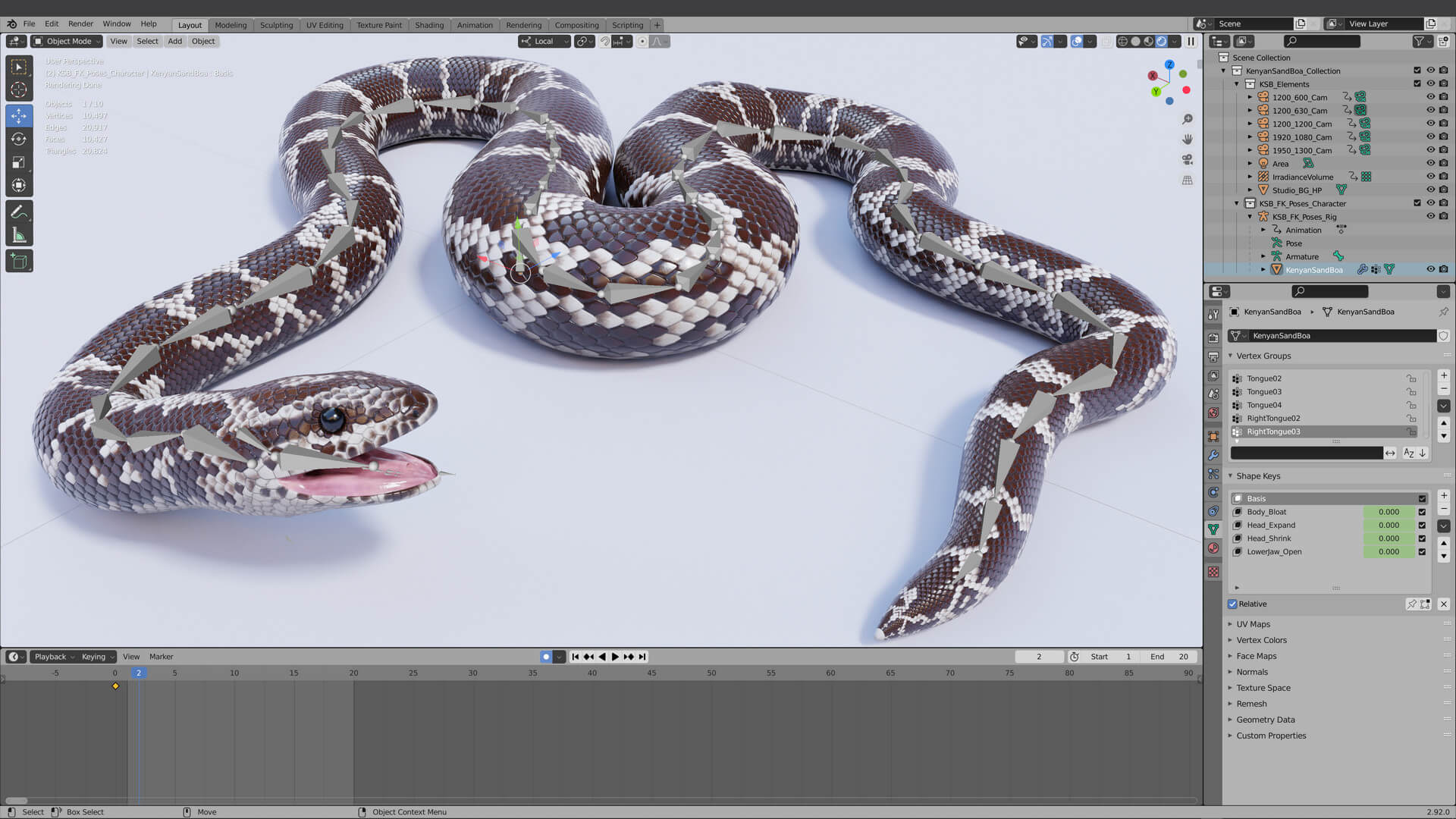 Animated Kenyan Sand Boa - 3D Model by Dibia Digital