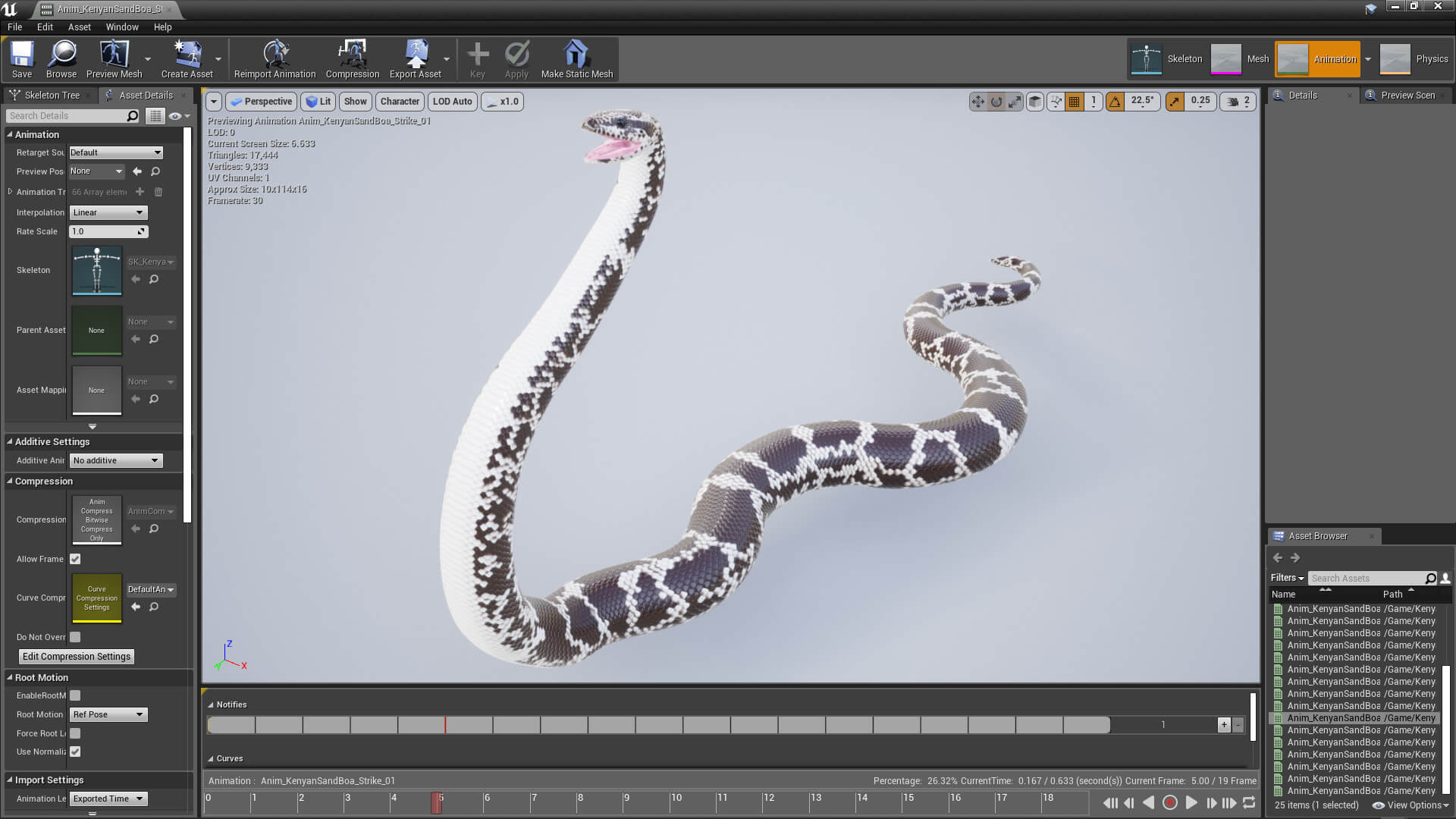 Animated Kenyan Sand Boa - 3D Model by Dibia Digital