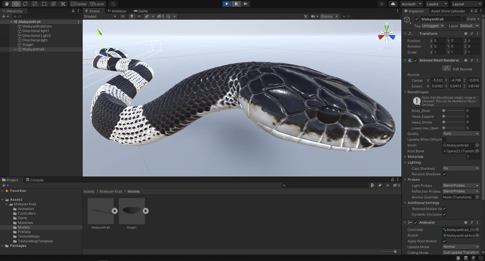 Animated Malayan Krait - 3D Model by Dibia Digital
