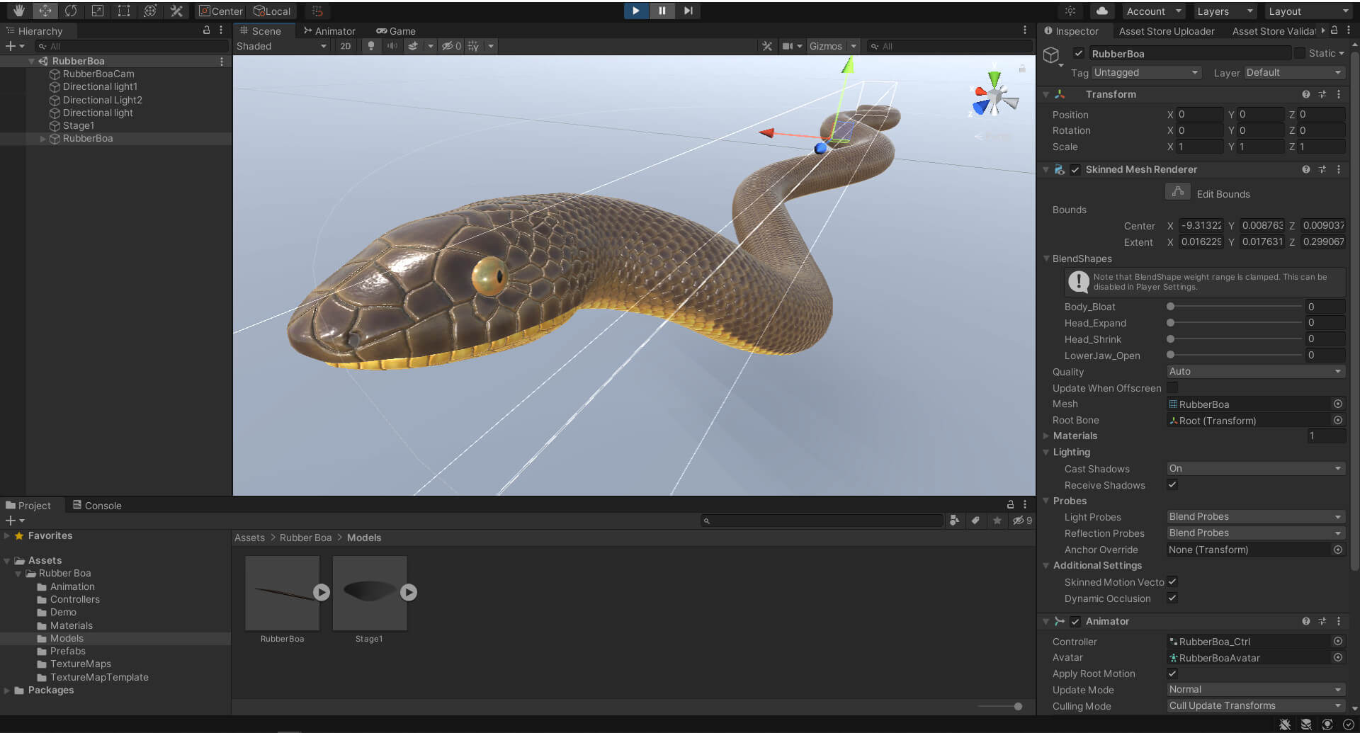 Animated Rubber Boa - 3D Model by Dibia Digital