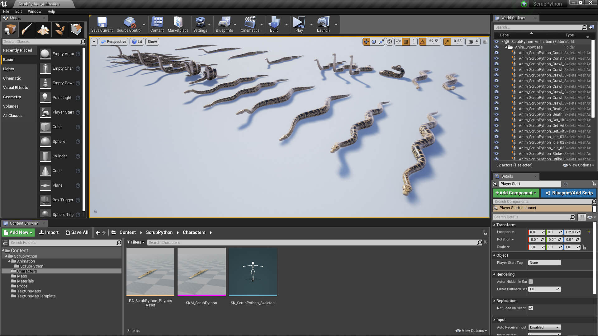 Animated Scrub Python - 3D Model by Dibia Digital