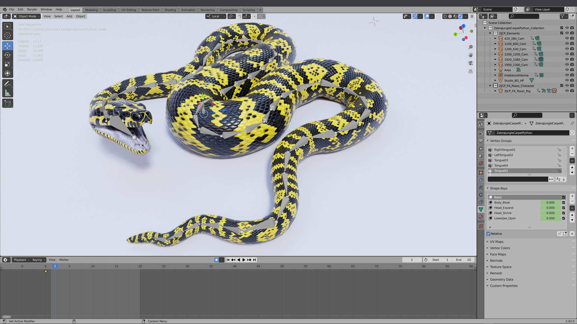 Animated Zebra Jungle Carpet Python - 3D Model by Dibia Digital