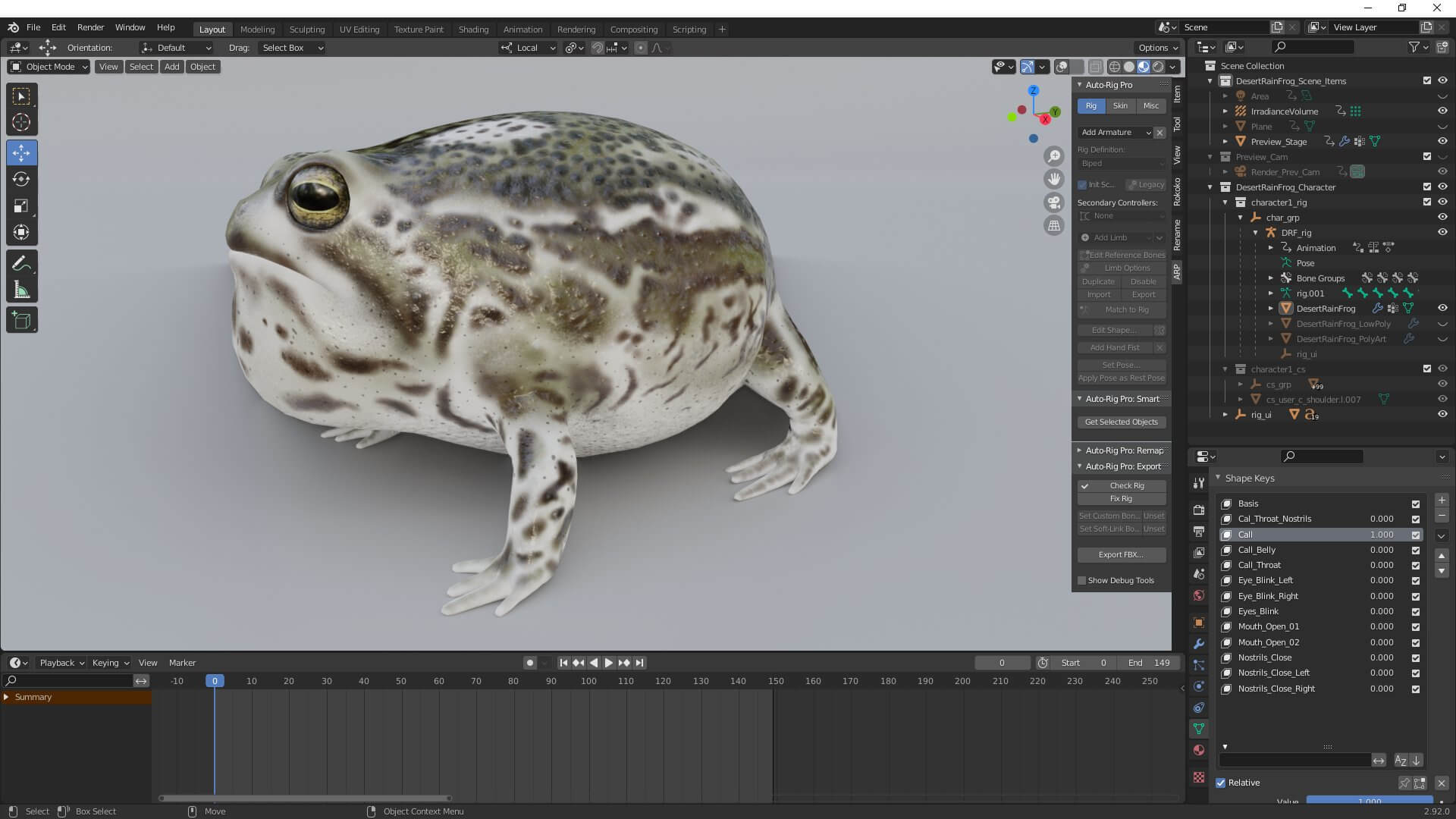 Animated Desert Rain Frog - 3D Model by Dibia Digital