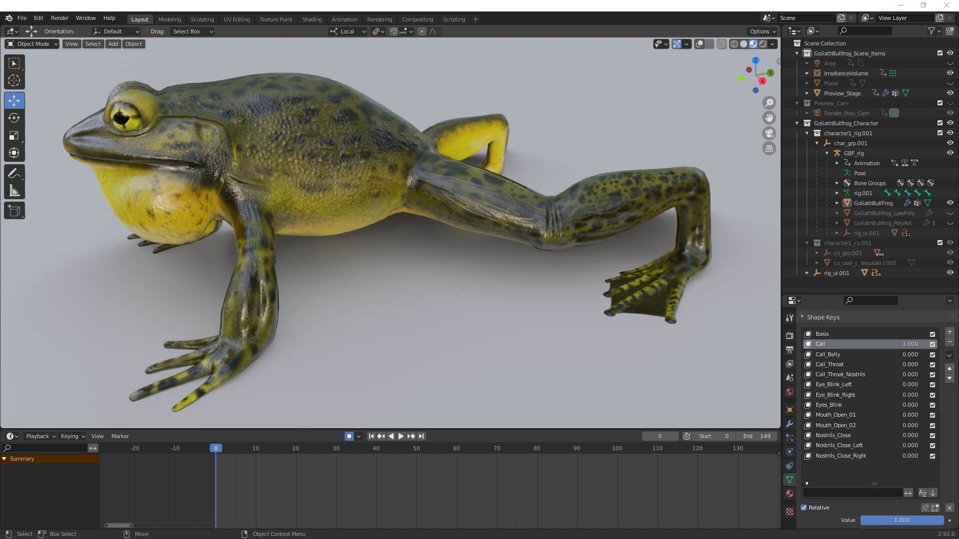Animated Goliath Bullfrog - 3D Model by Dibia Digital