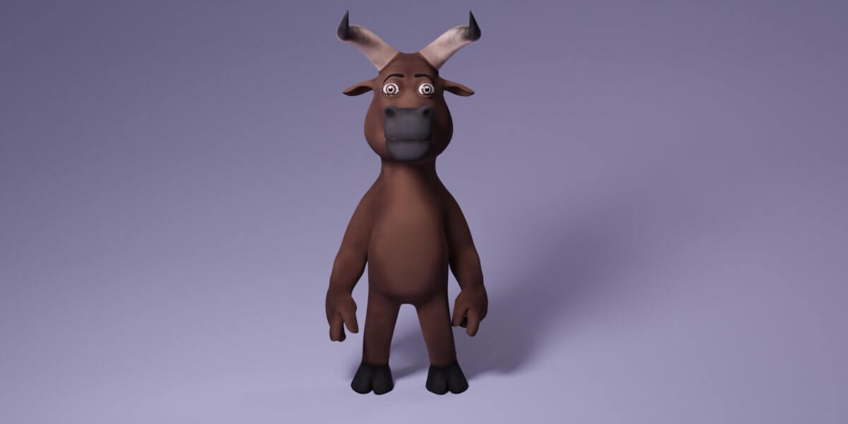 Toon Humanoid Bull - 3D Model by Dibia Digital