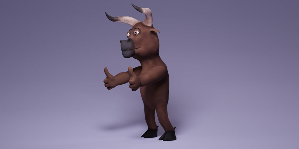 Toon Humanoid Bull - 3D Model by Dibia Digital