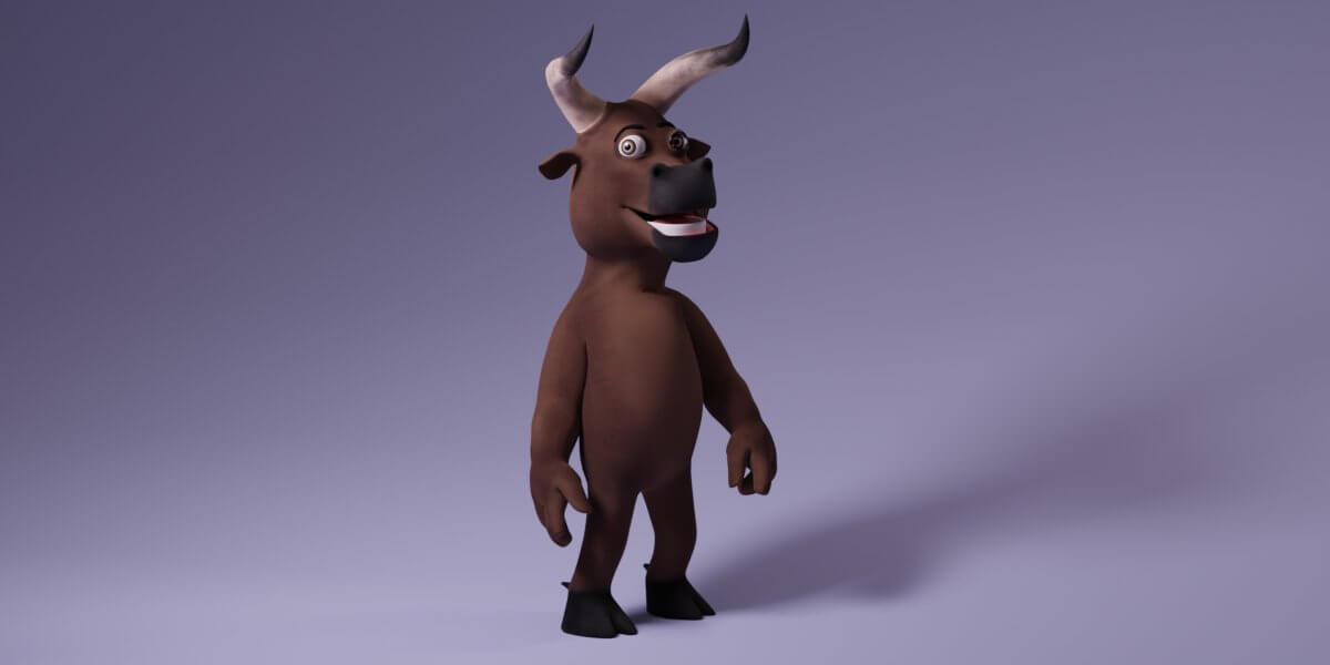 Toon Humanoid Bull - 3D Model by Dibia Digital