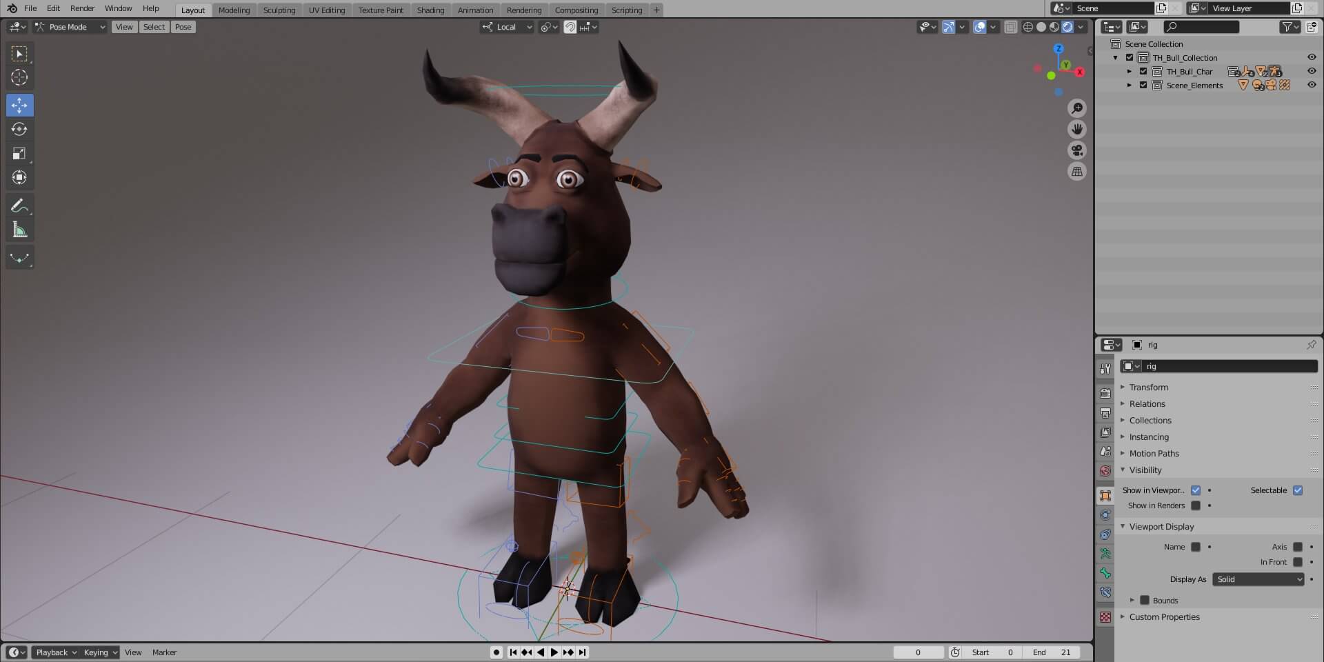 Toon Humanoid Bull - 3D Model by Dibia Digital