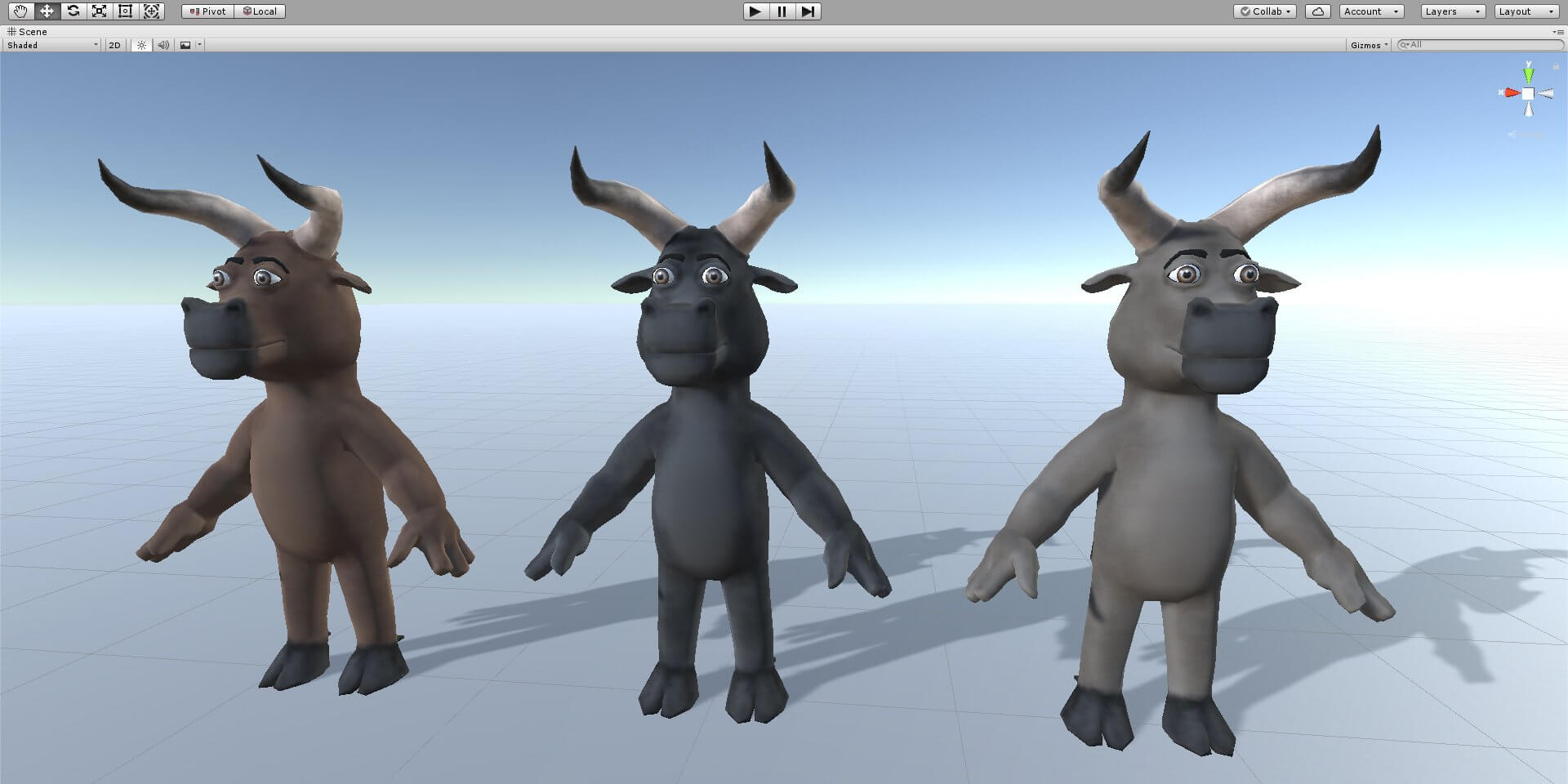 Toon Humanoid Bull - 3D Model by Dibia Digital