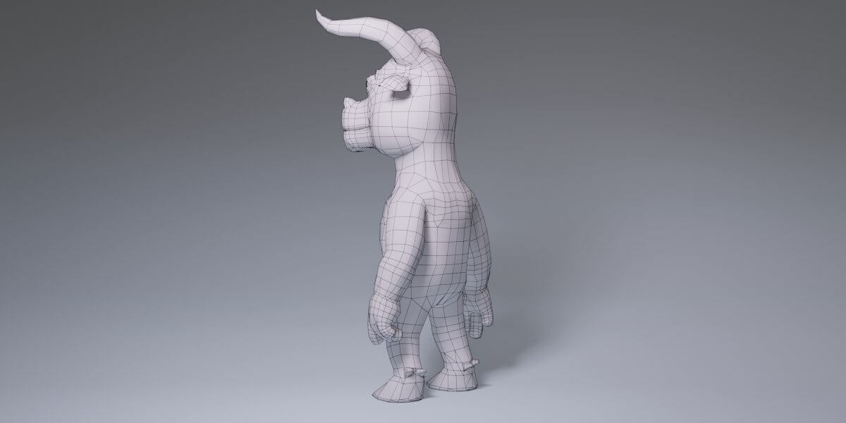 Toon Humanoid Bull - 3D Model by Dibia Digital