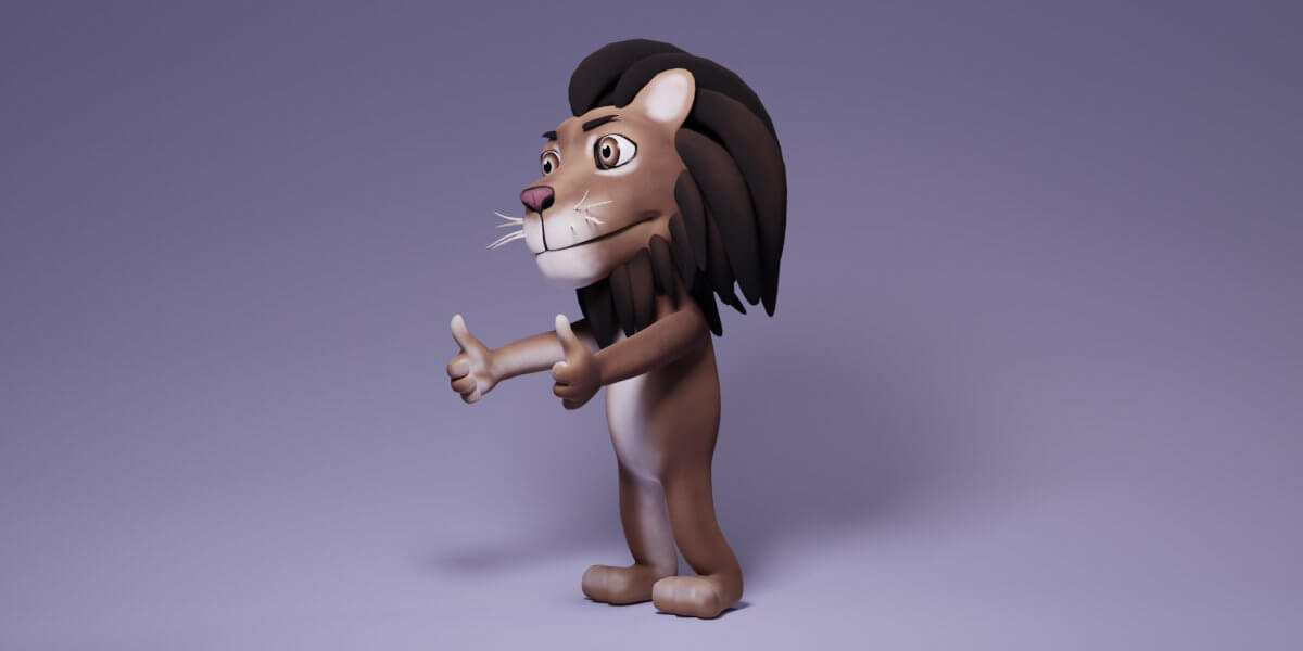 Toon Humanoid Lion - 3D Model by Dibia Digital