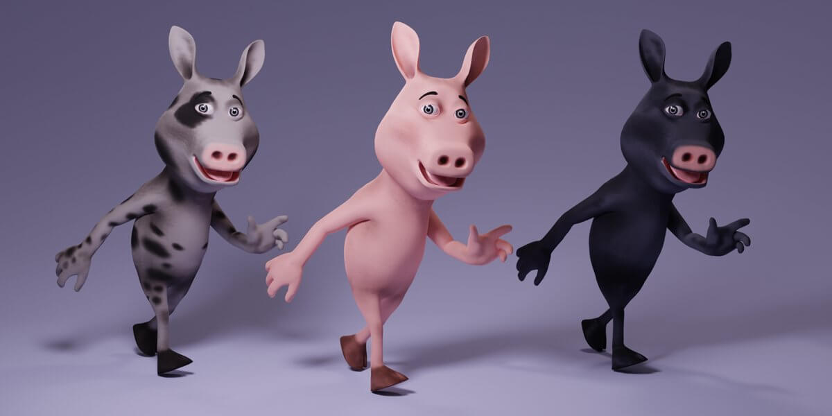 Toon Humanoid Pig - 3D Model by Dibia Digital