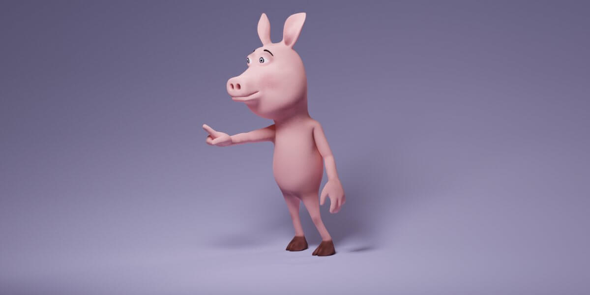 Toon Humanoid Pig - 3D Model by Dibia Digital