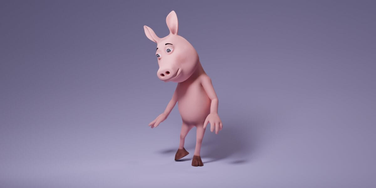Toon Humanoid Pig - 3D Model by Dibia Digital
