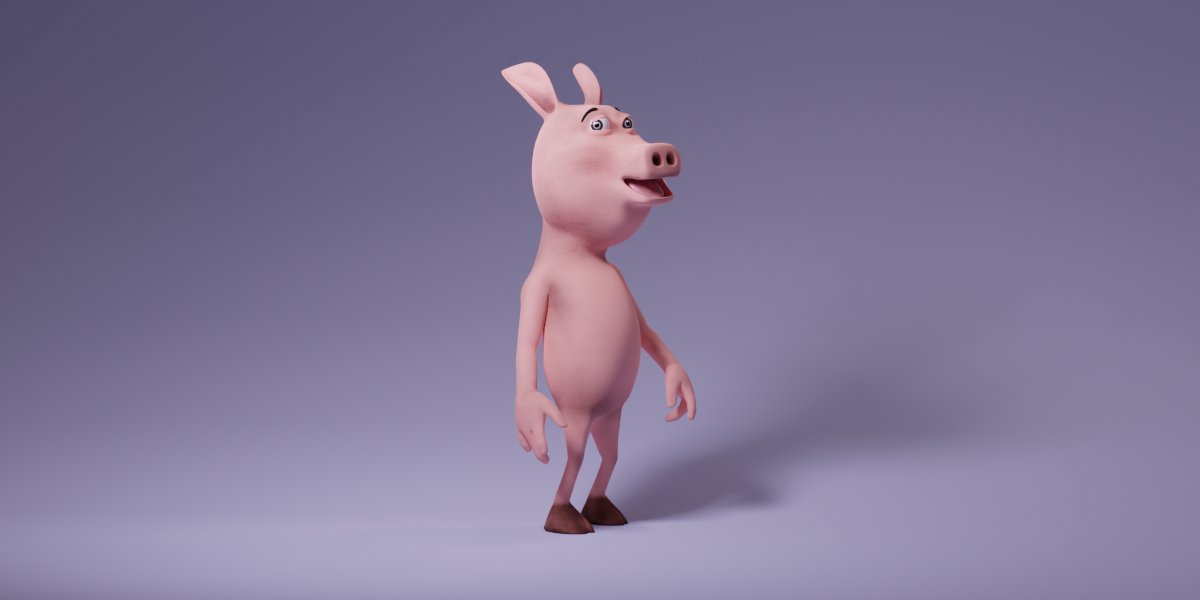 Toon Humanoid Pig - 3D Model by Dibia Digital