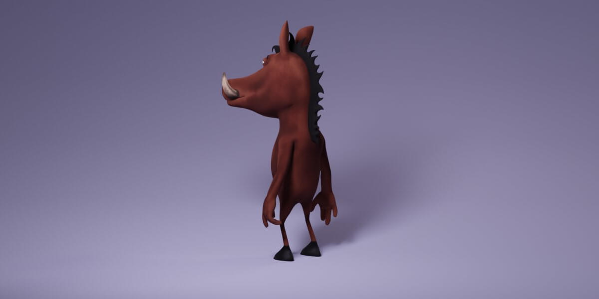 Toon Humanoid Warthog - 3D Model by Dibia Digital