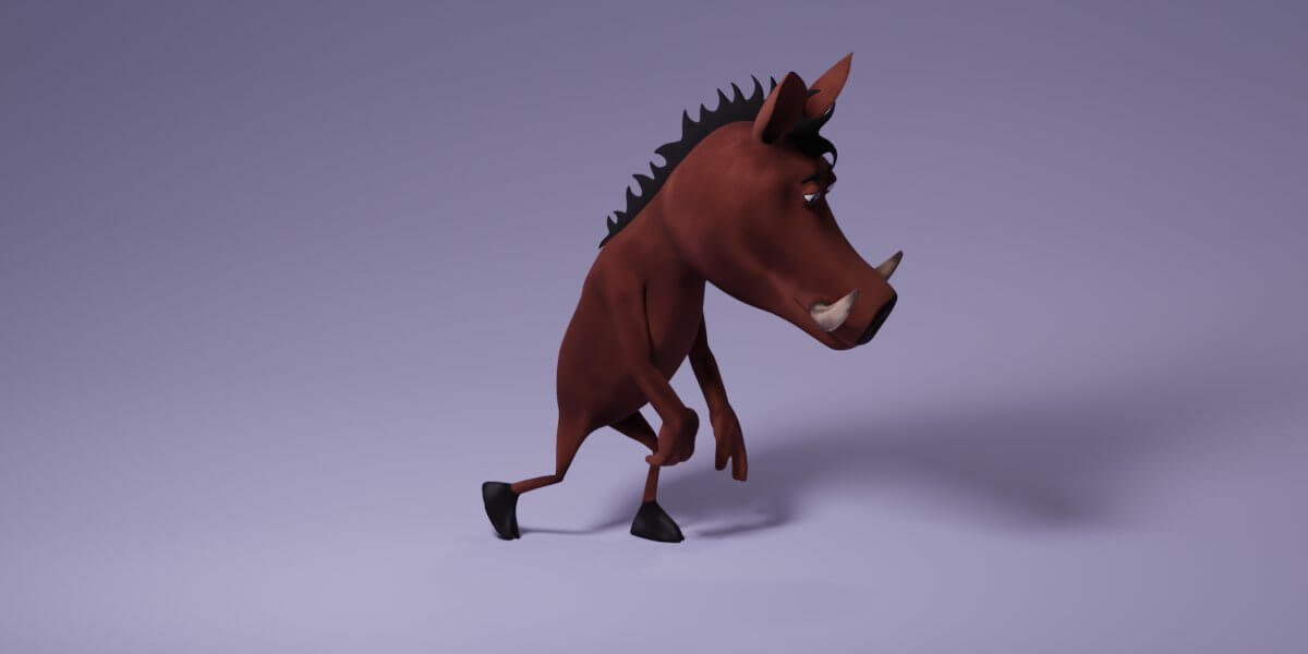 Toon Humanoid Warthog - 3D Model by Dibia Digital