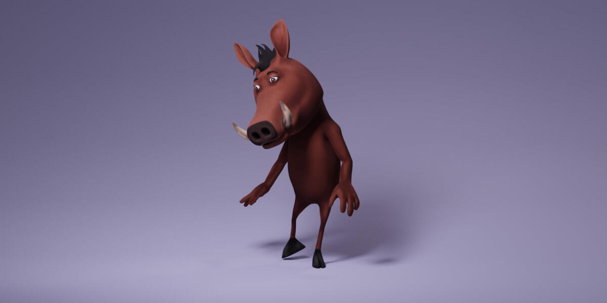 Toon Humanoid Warthog - 3D Model by Dibia Digital