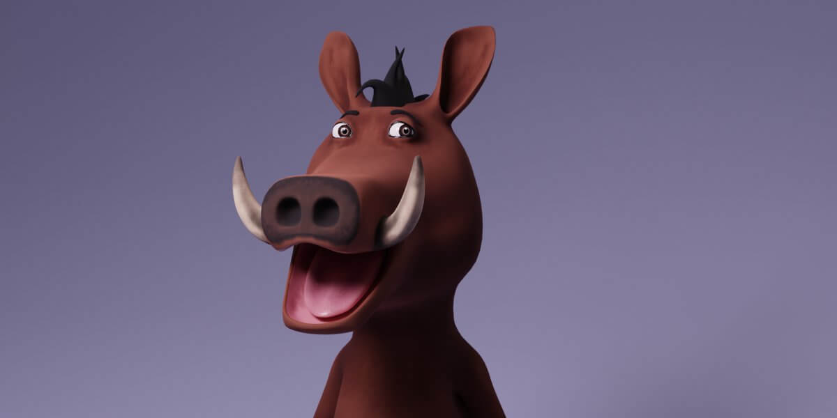 Toon Humanoid Warthog - 3D Model by Dibia Digital