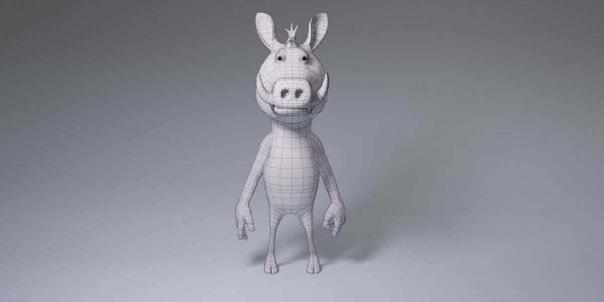 Toon Humanoid Warthog - 3D Model by Dibia Digital
