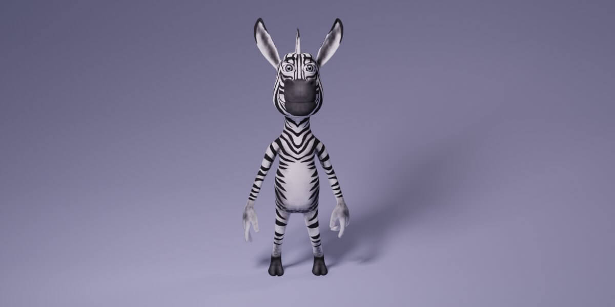 Toon Humanoid Zebra - 3D Model by Dibia Digital