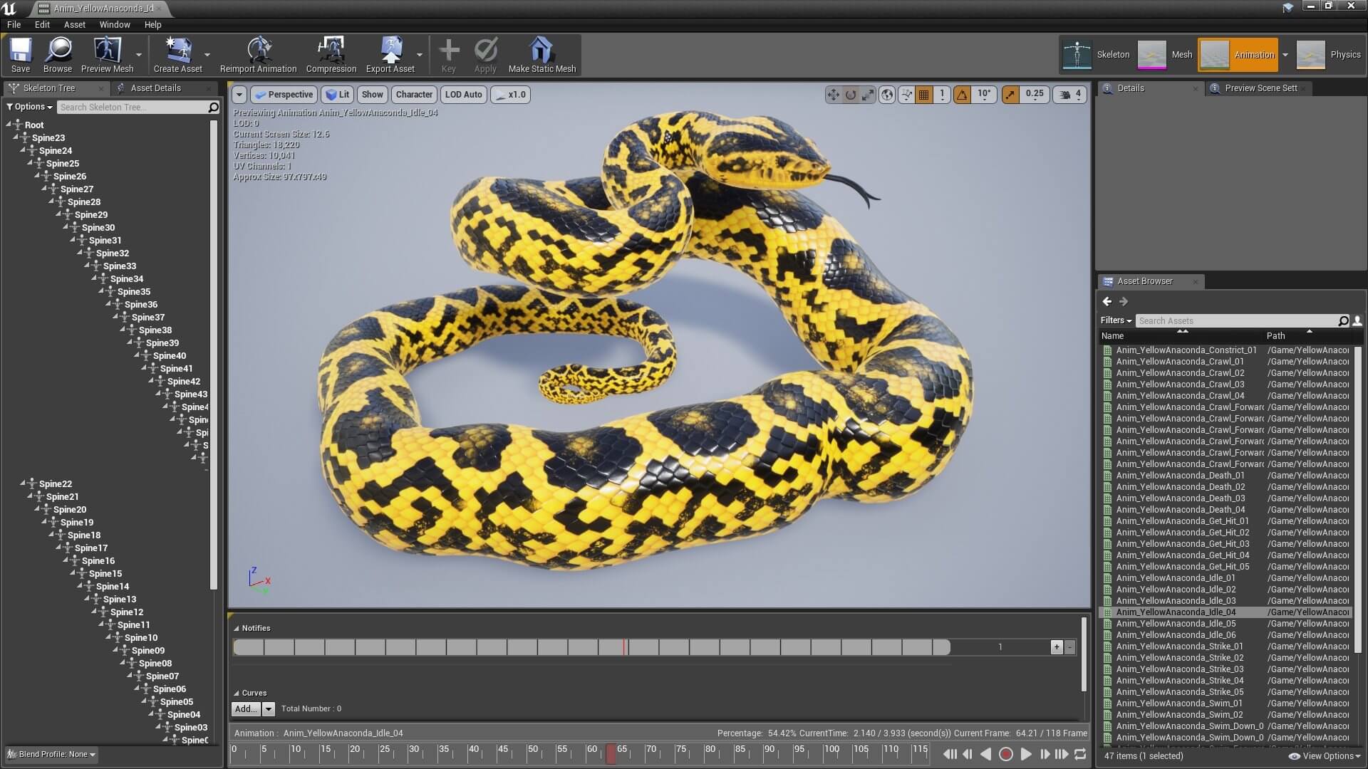 Yellow Anaconda Animated - 3D Model by Dibia Digital