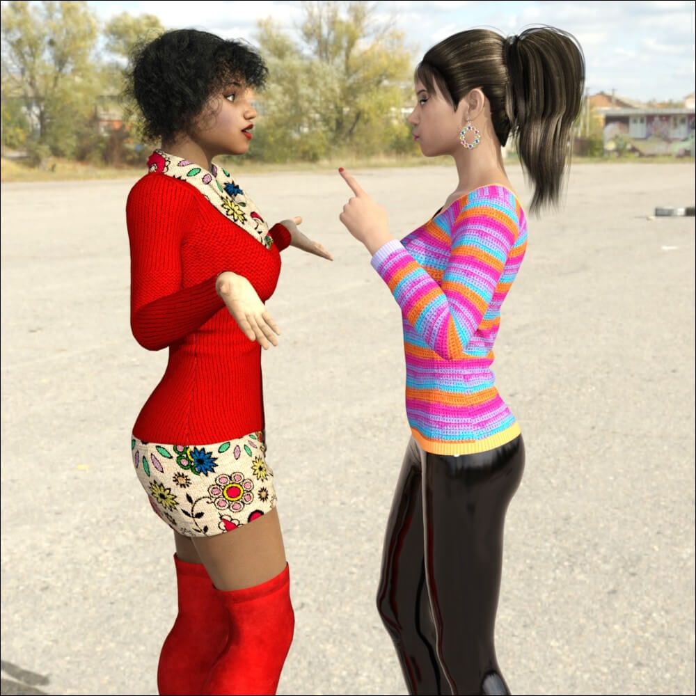 Friendship Poses for G8F - Daz Content by dieggomasamune