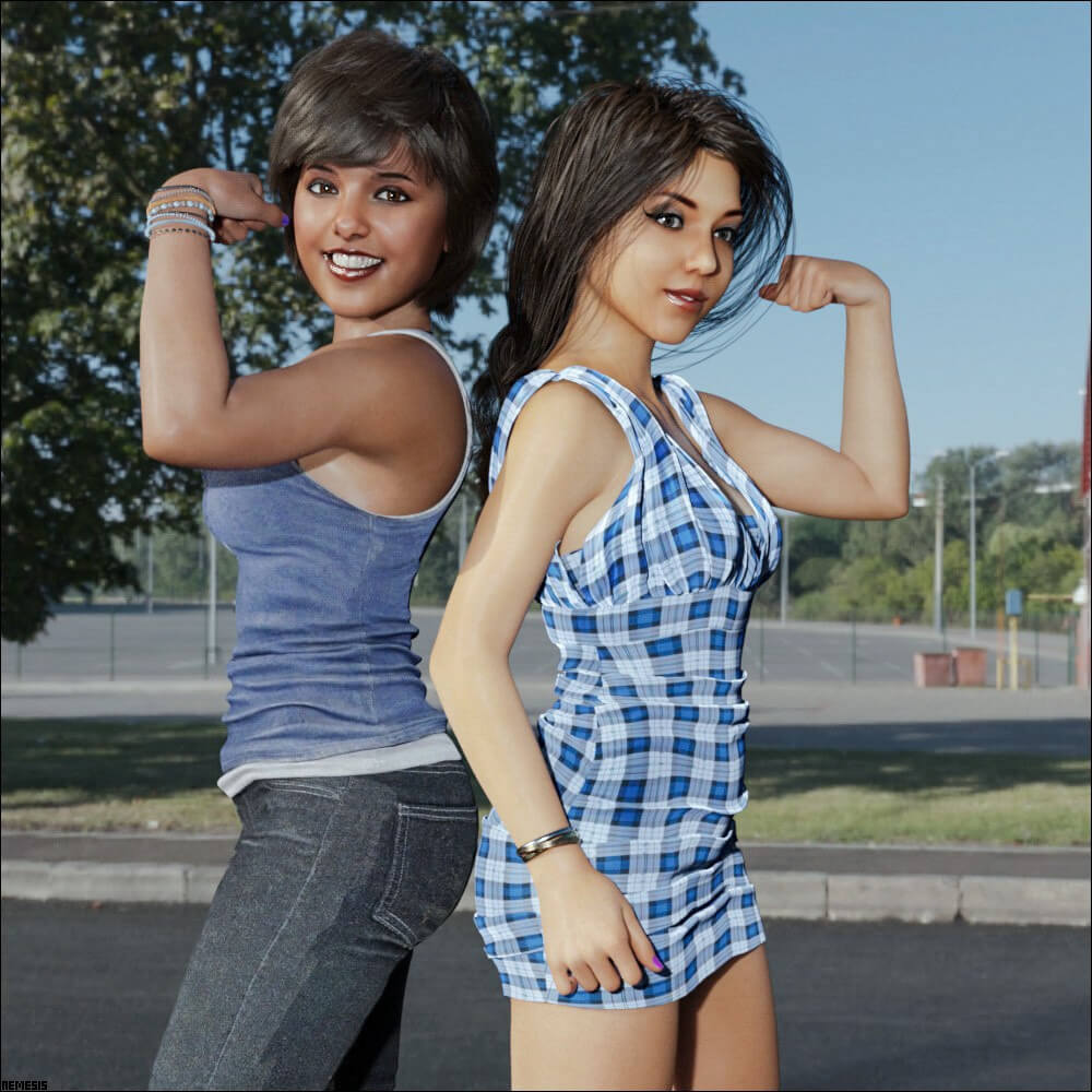 Friendship Poses for G8F - Daz Content by dieggomasamune