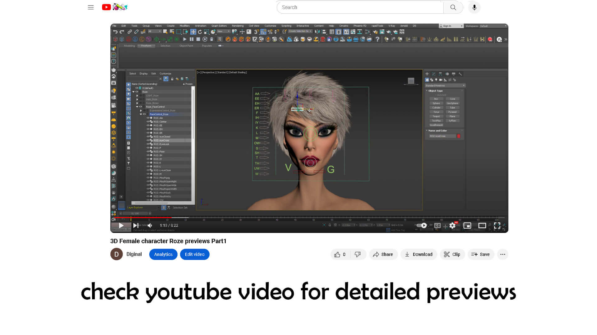 Female Roze - 3D Model by Diginal