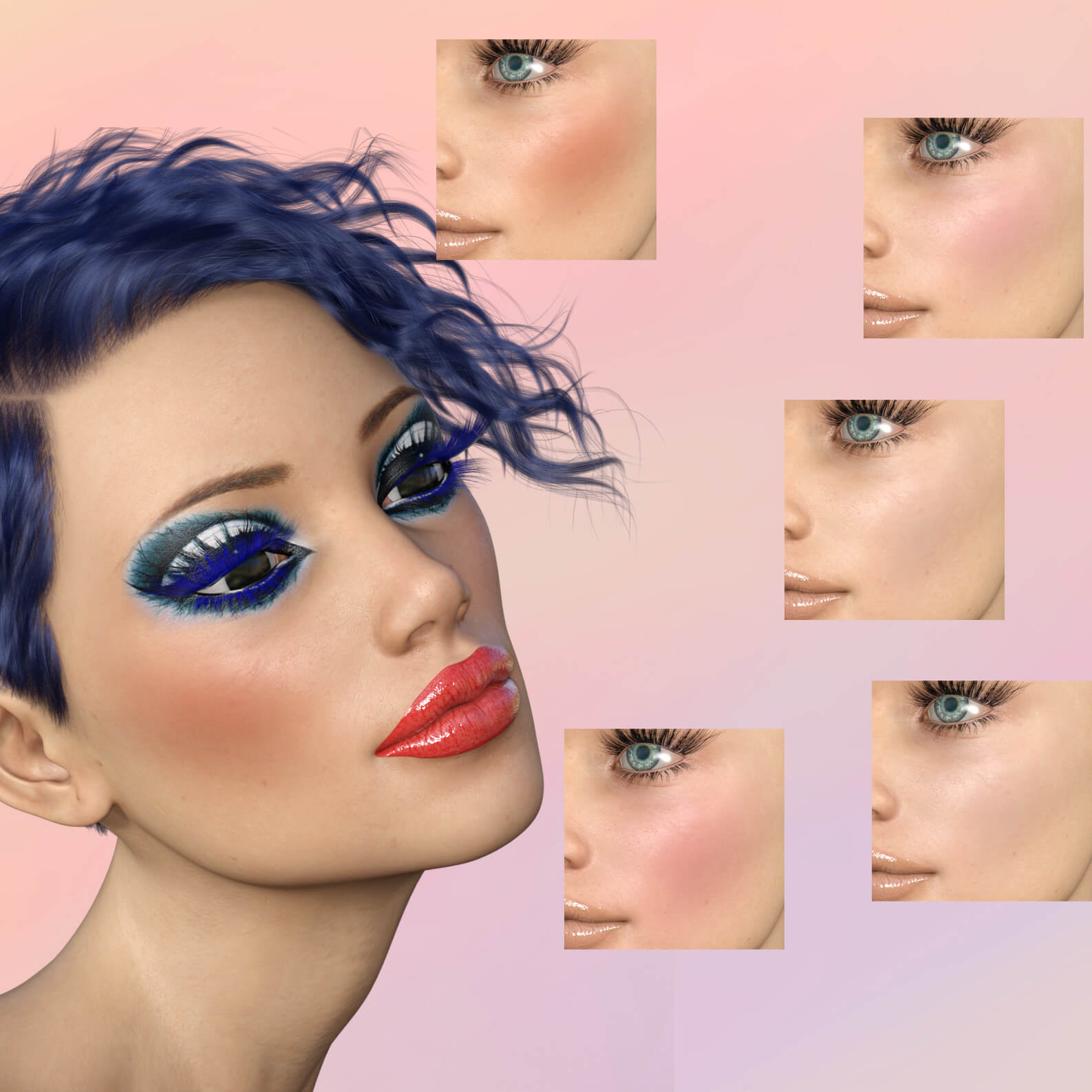 Beauty Kit 3 Makeup for DAZ G8 by Diginal
