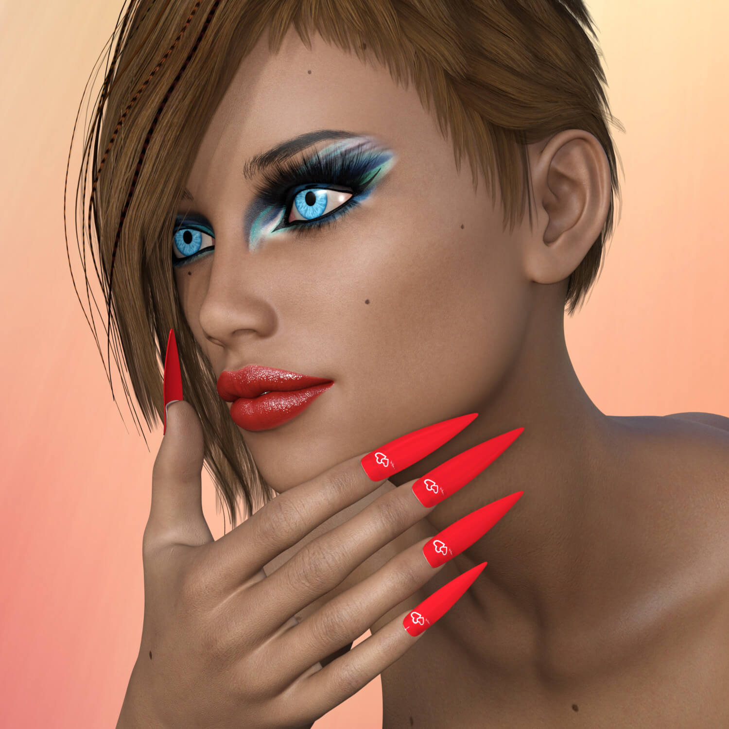 Beautykit1 Fake Nails for DAZ G8 by Diginal