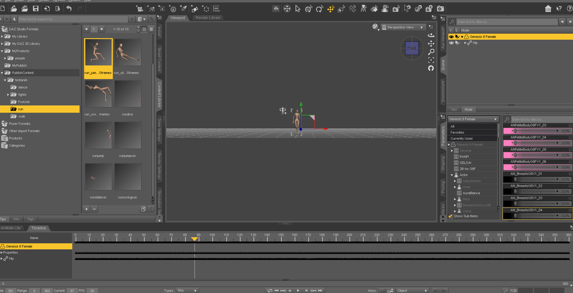 DAZ Animation Run Action by Diginal