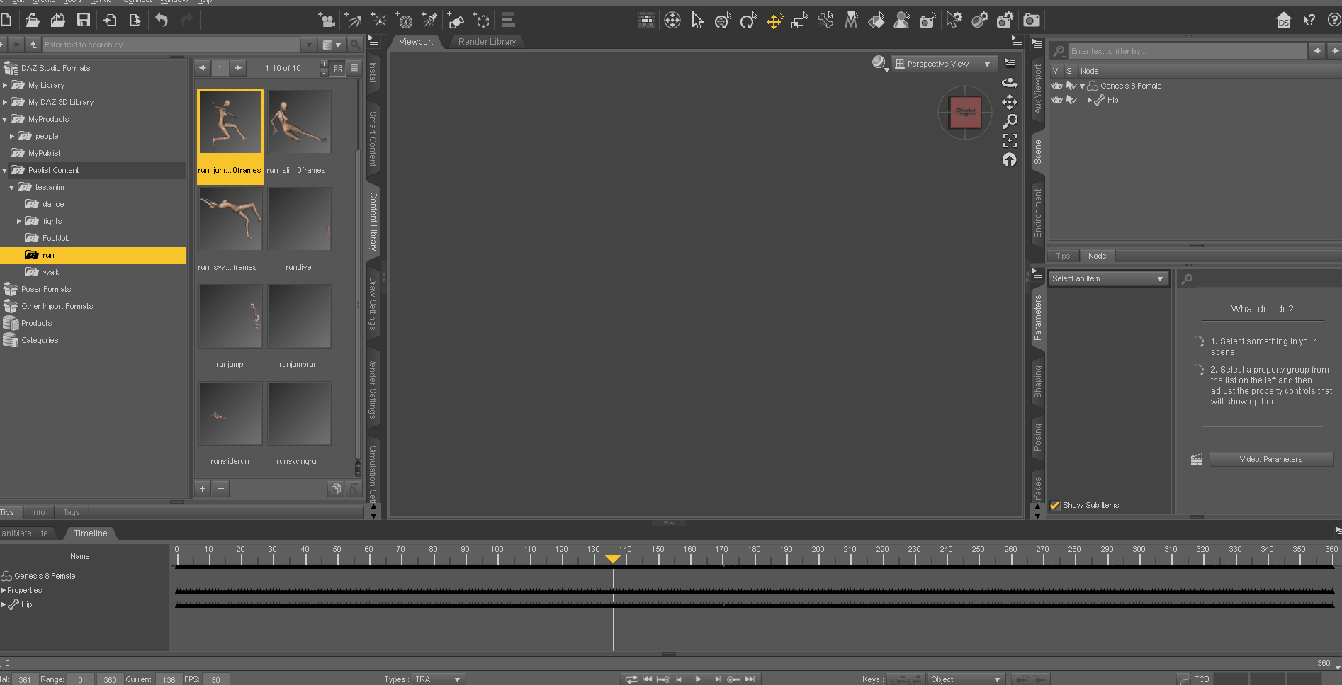 DAZ Animation Run Action by Diginal