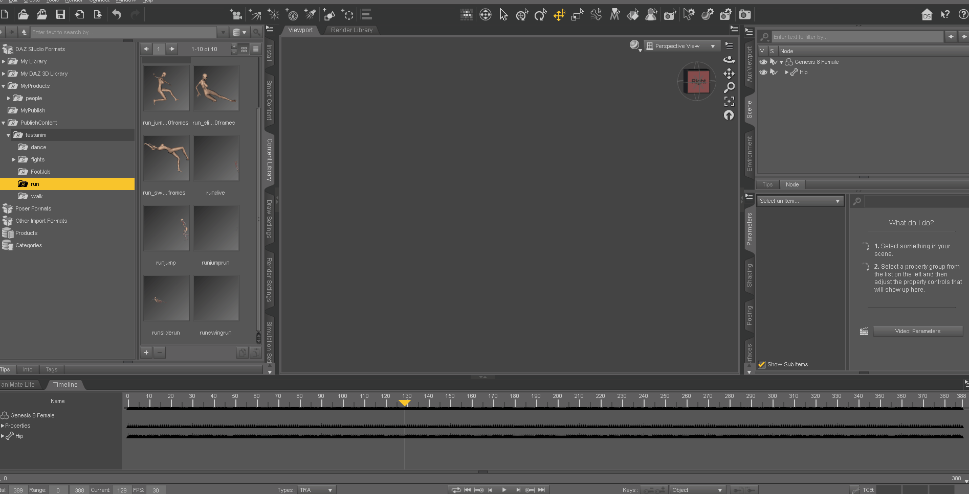 DAZ Animation Run Action by Diginal
