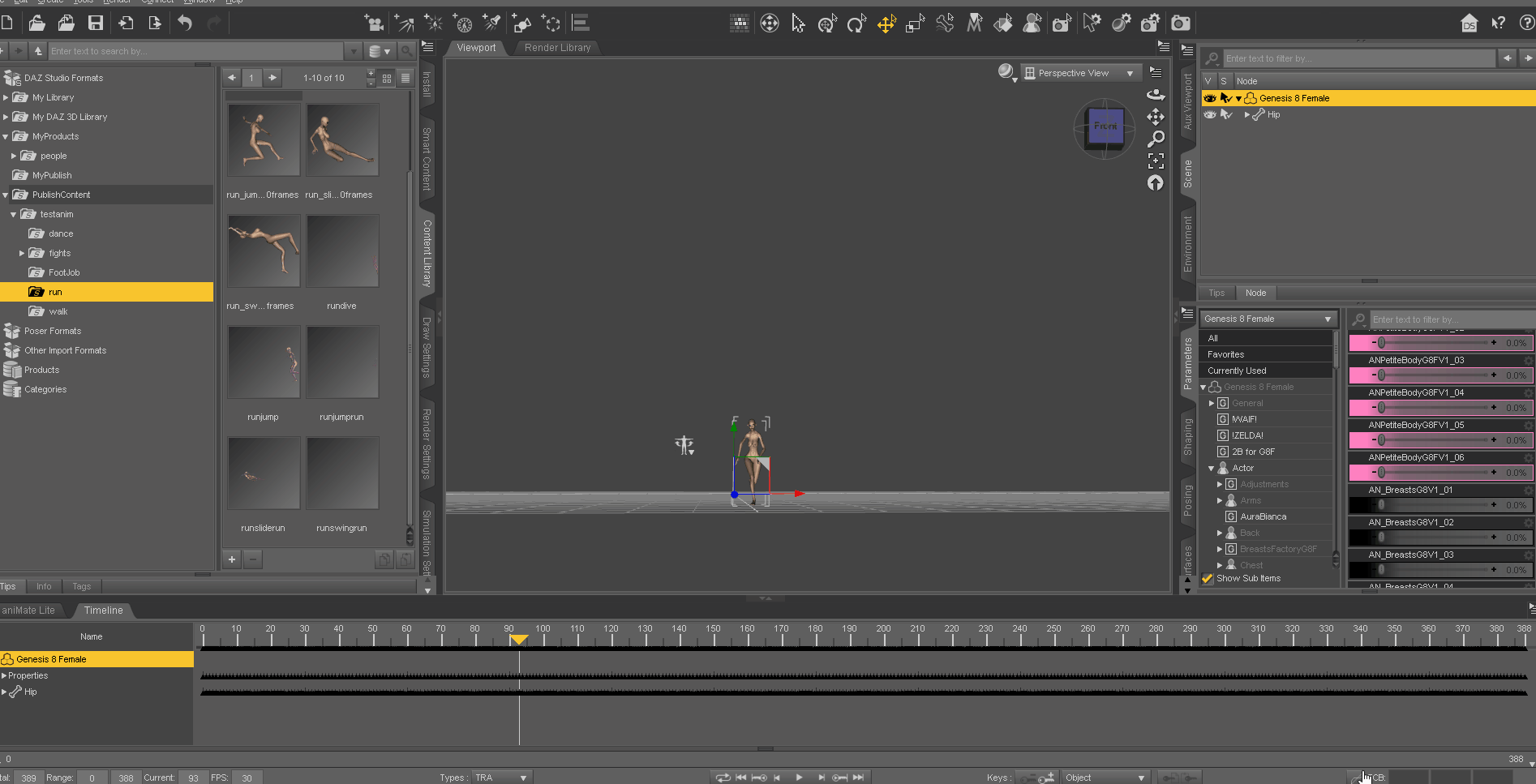 DAZ Animation Run Action by Diginal