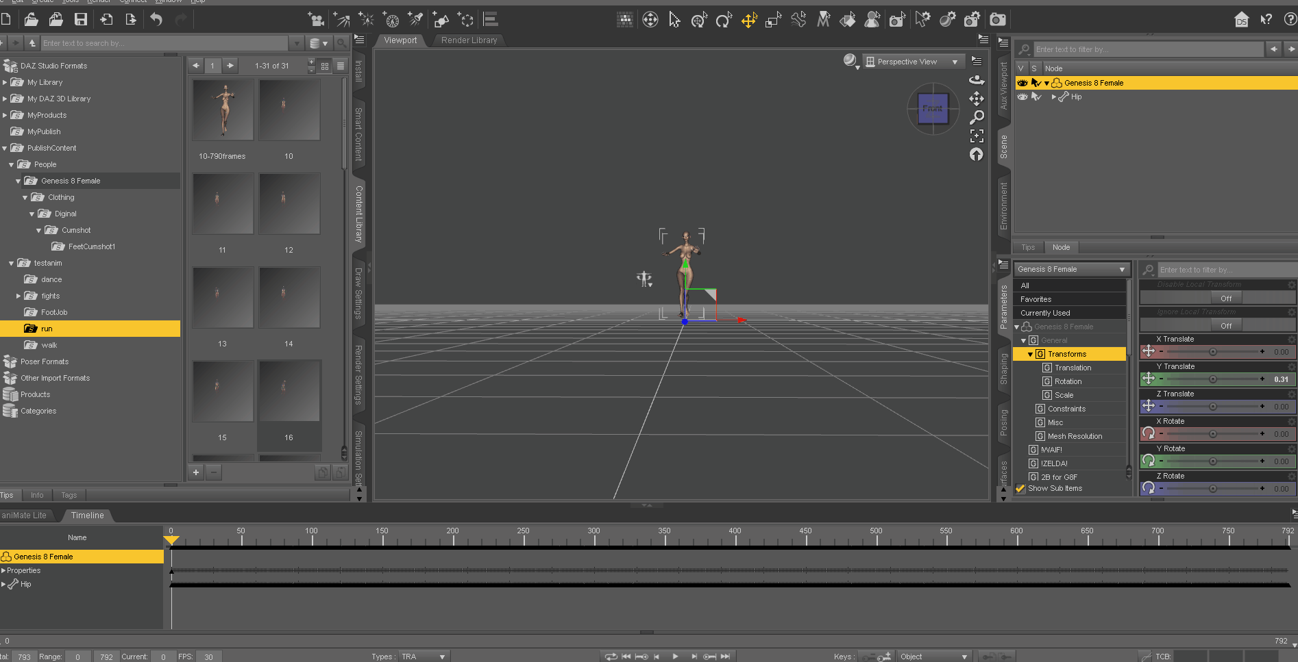 DAZ Animation Running SET2 by Diginal
