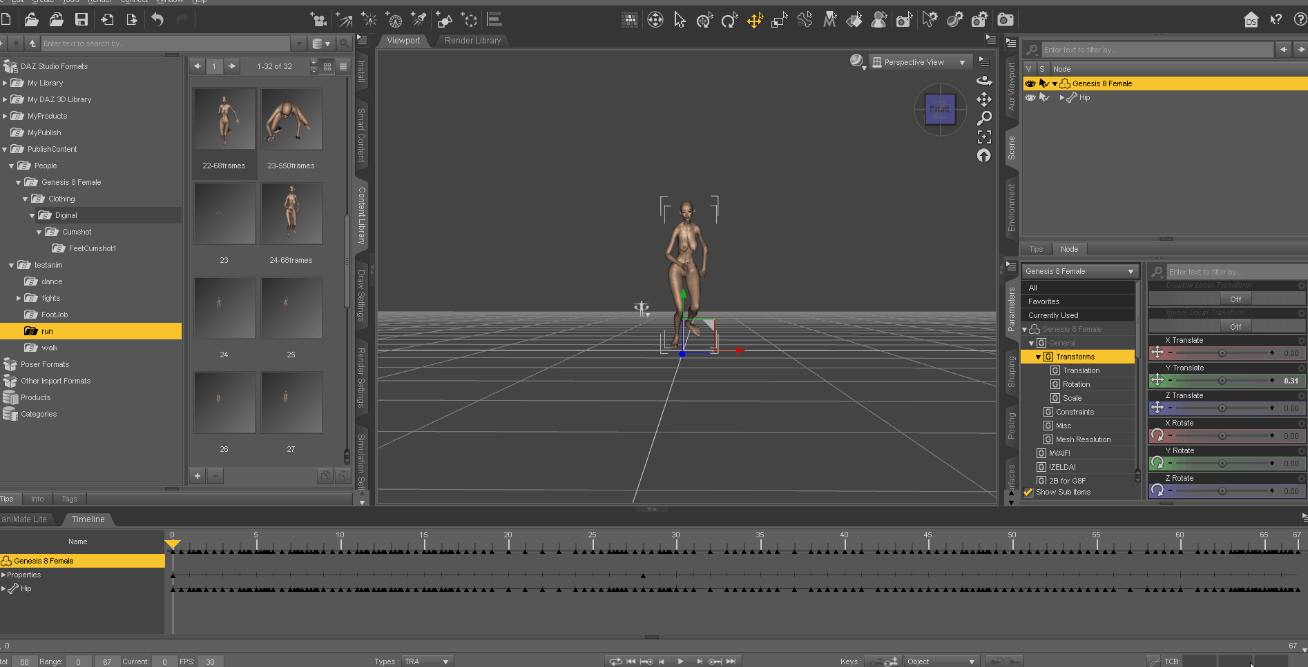 DAZ Animation Running SET5 by Diginal