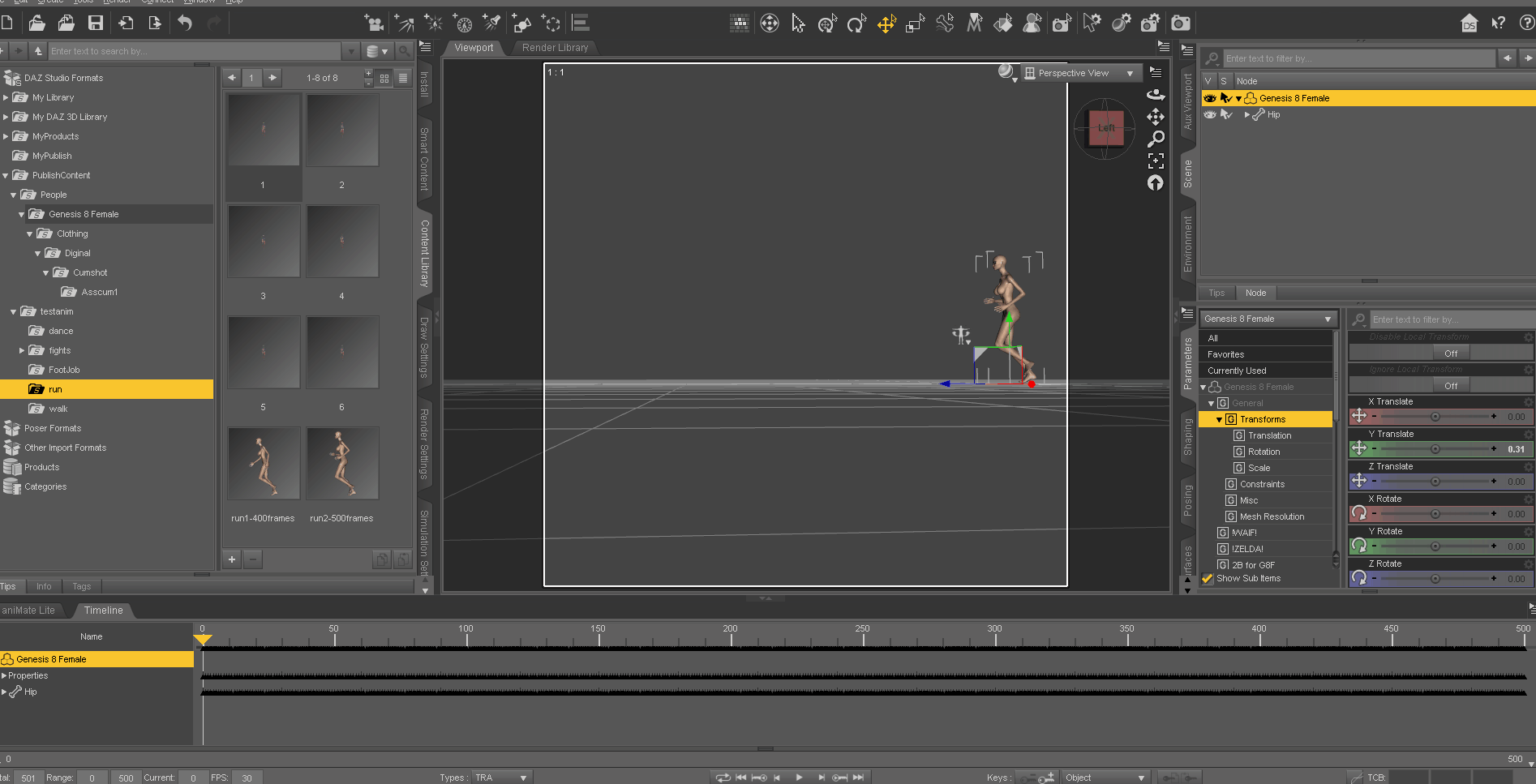 Run Animation for DAZ G8 Bundle by Diginal