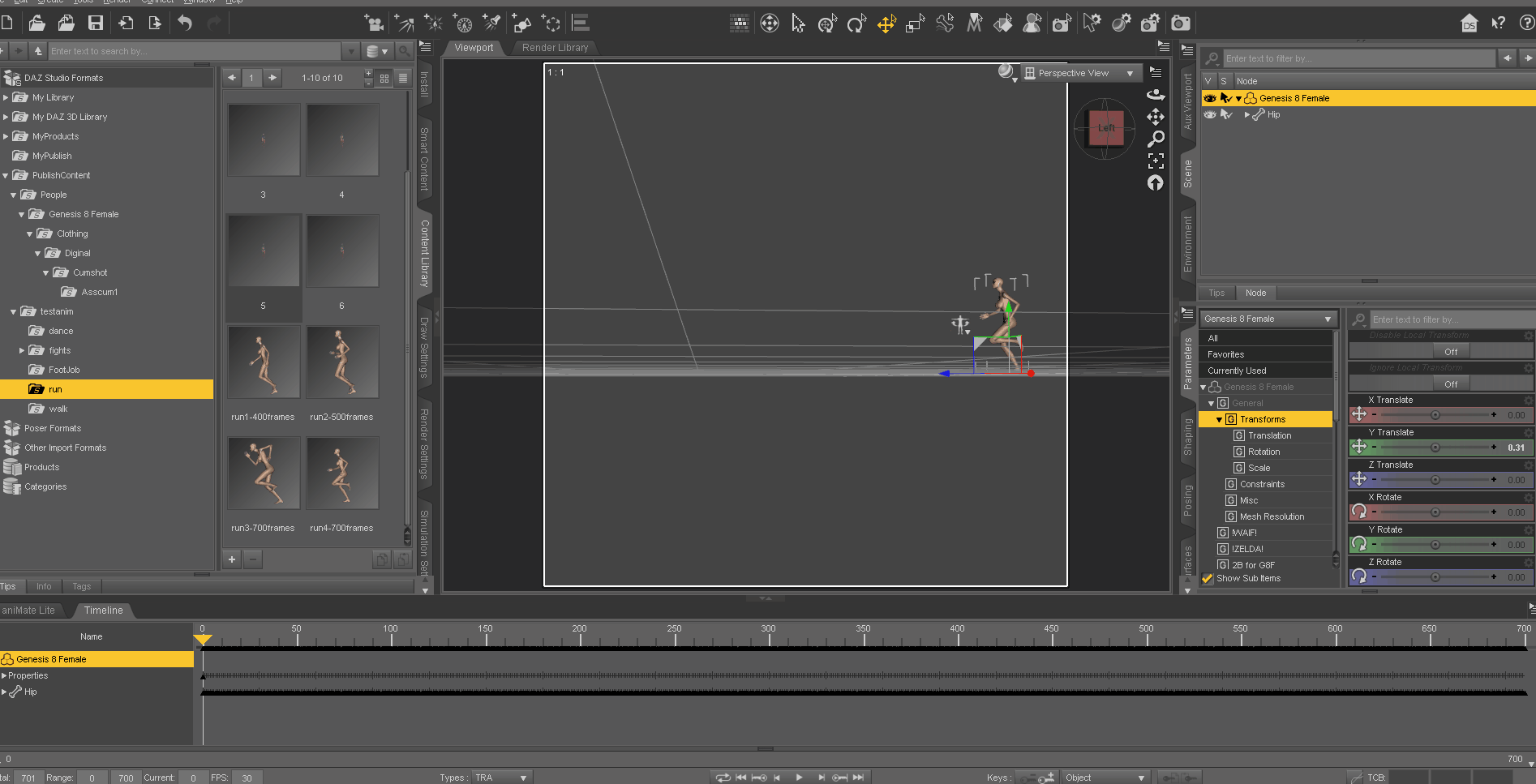 DAZ Animation Running SET1 by Diginal