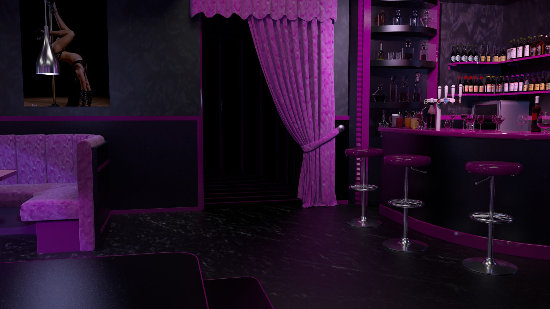 Strip Night Club for 3ds Max (Not Daz Studio) - 3D Model by Diginal
