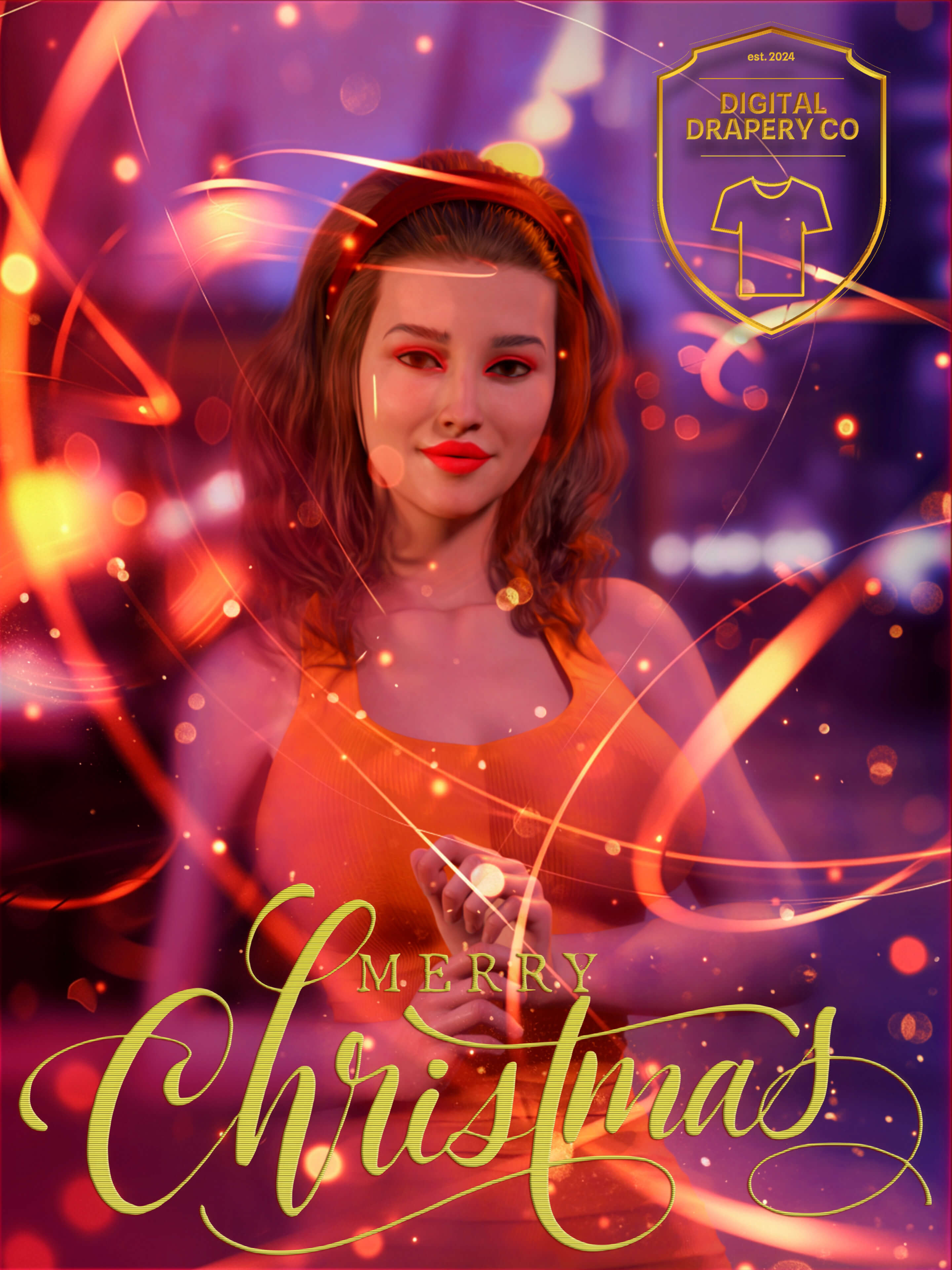 Christmas in Warm Light 3D Render by Digital Drapery Co