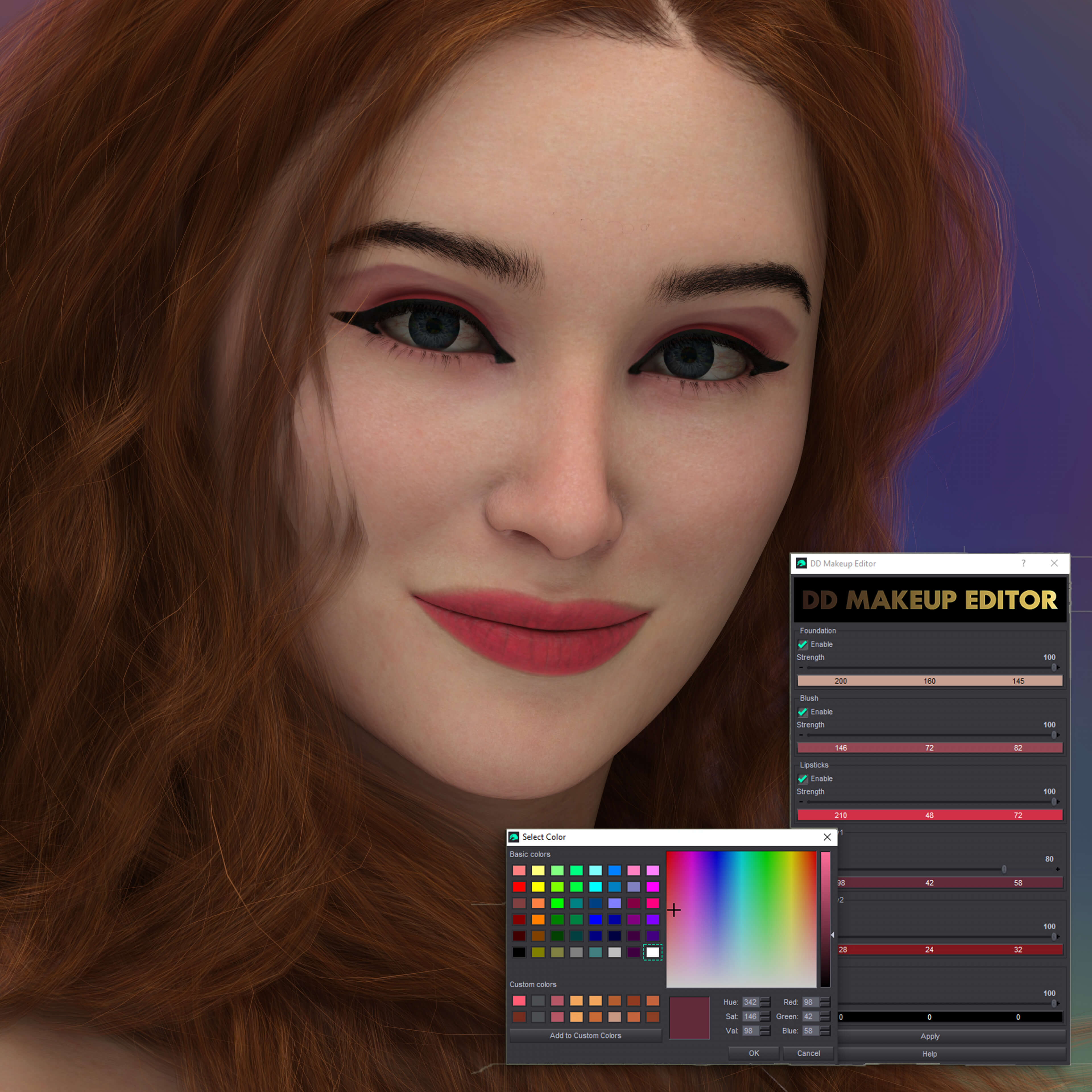 DD Makeup Editor + DD Emma HR - One Tool Infinite Looks 3D Render