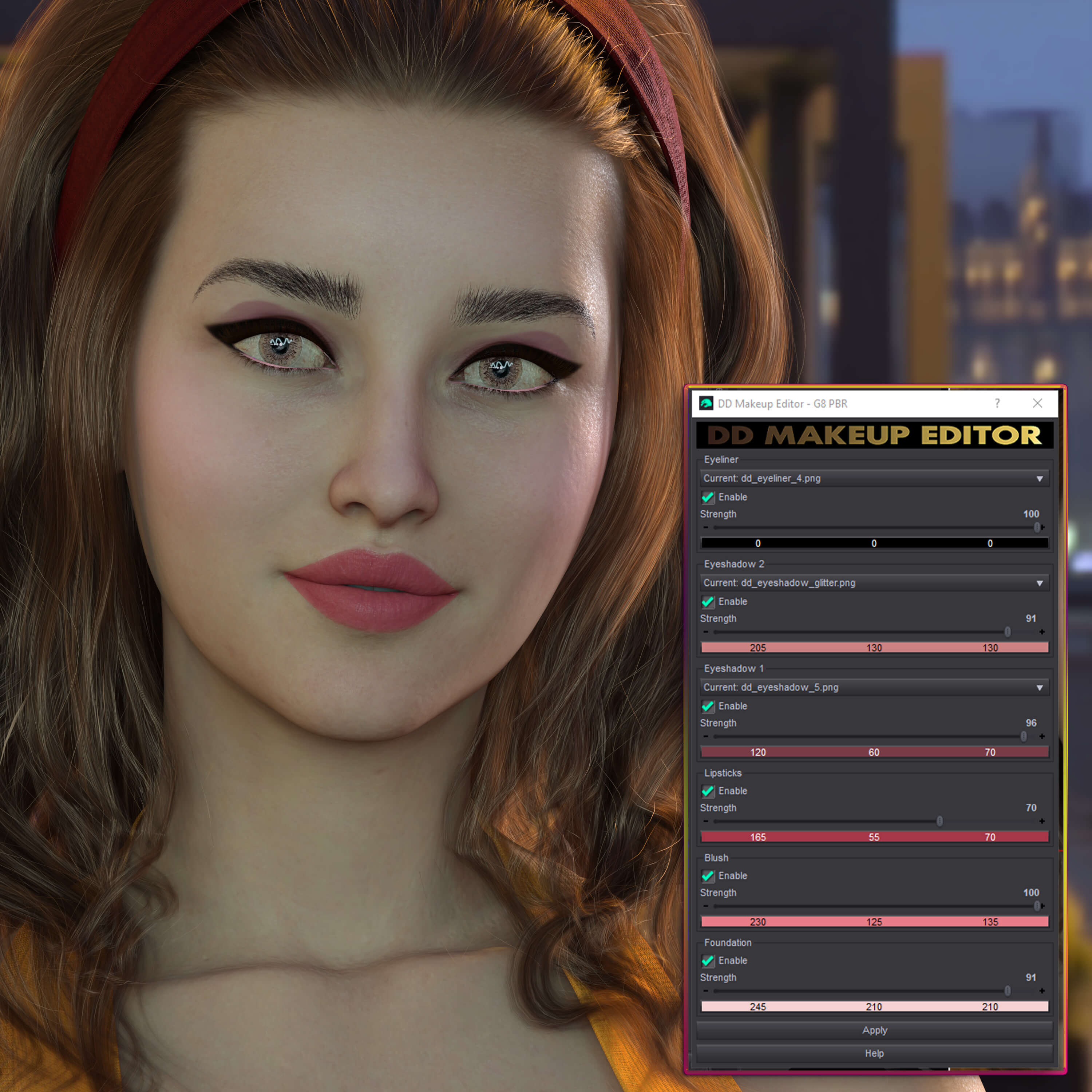 DD Makeup Editor Realtime Skin Makeup System for Genesis 8