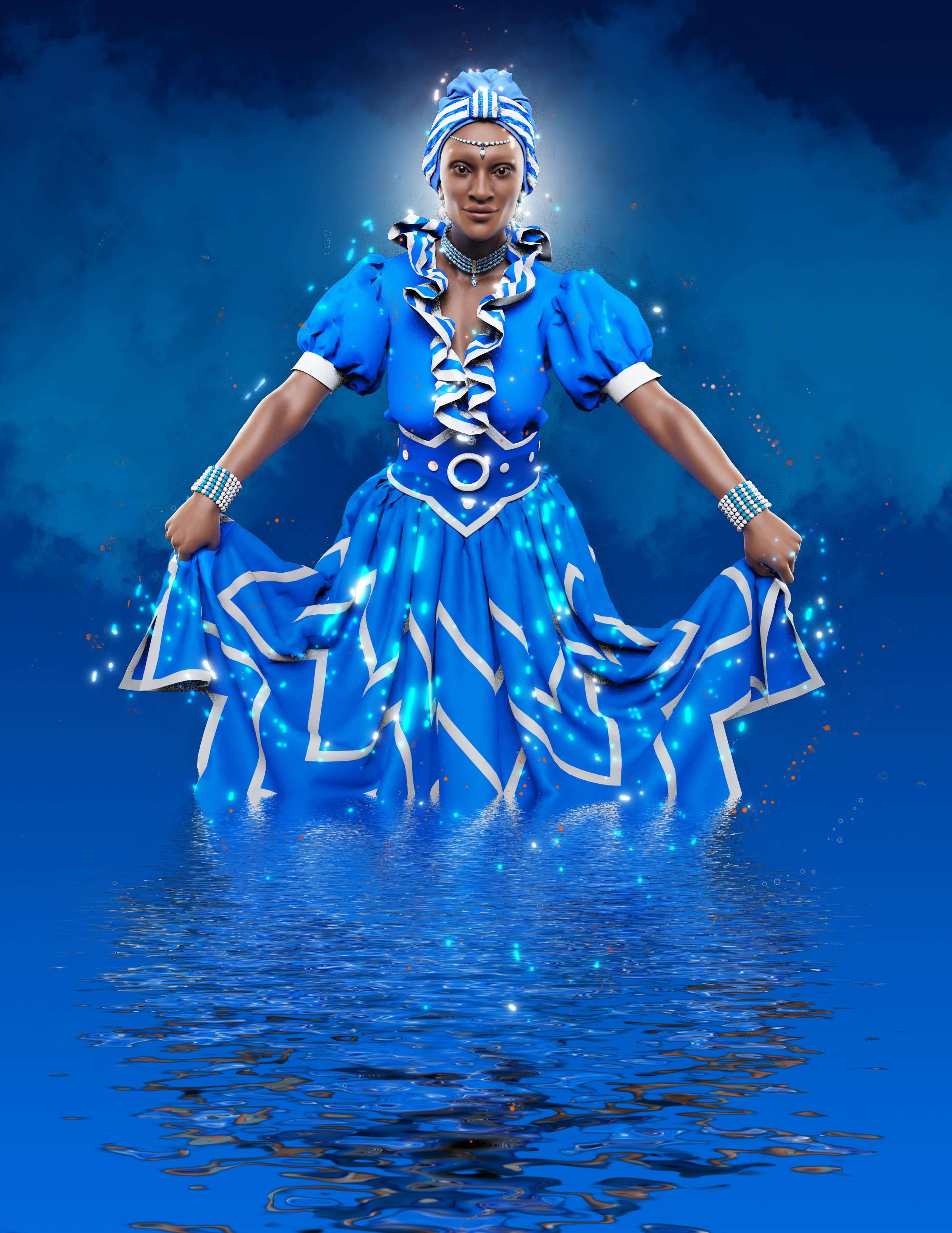 Yemaya - 1 3D Render, Digital Art by digitalfolklore