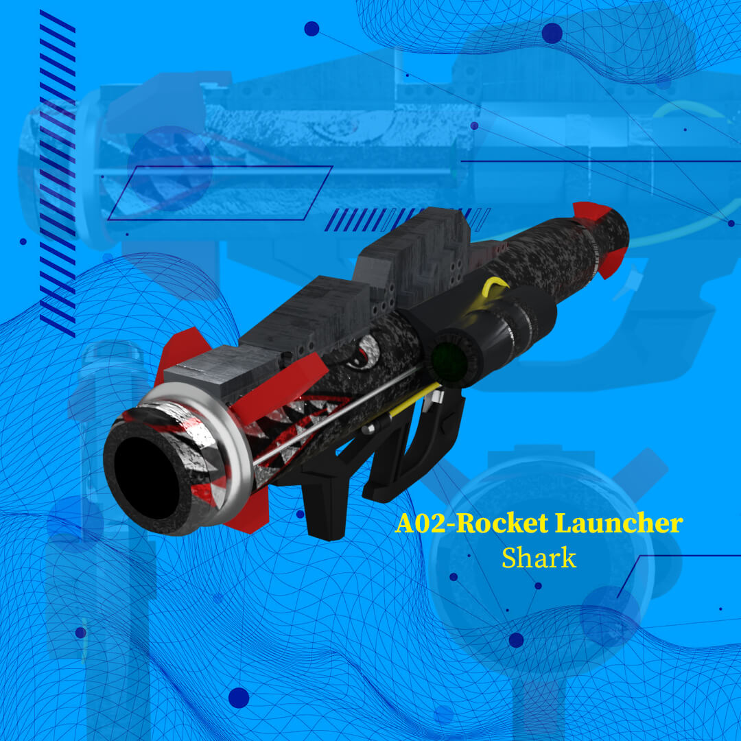 A02- Rocket Launcher (Shark) 3D Model by dikatama