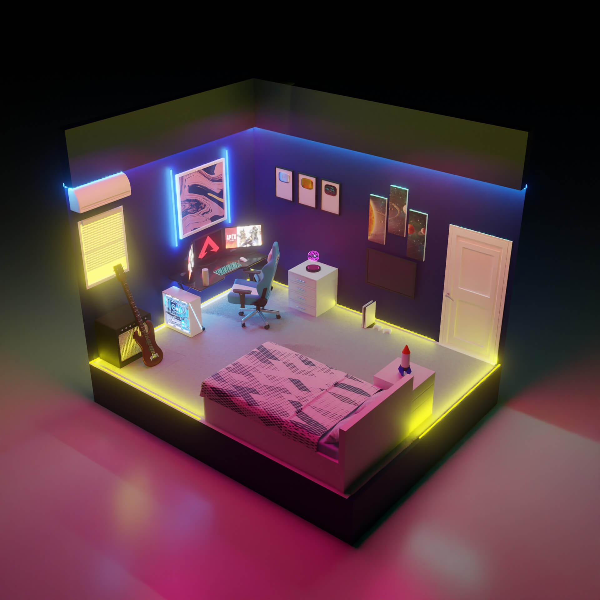 Bedroom - 3D Model by dikatama