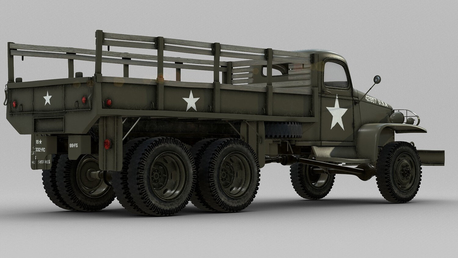 US Army Truck GMC CCKW LWB 353 -D 3D Model by Distefan