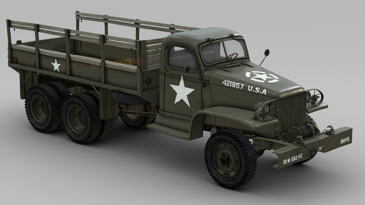 US Army Truck GMC CCKW LWB 353 -D 3D Model by Distefan